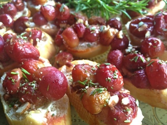 Roasted Red Grapes & Rosemary Appetizer