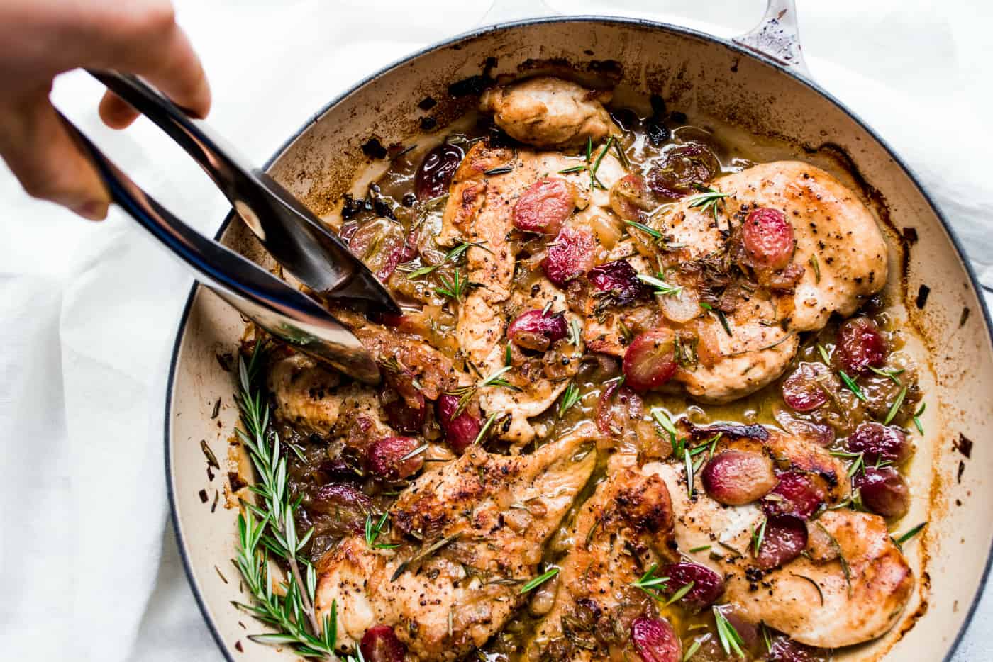 Chicken Veronique with Grapes - Reluctant Entertainer