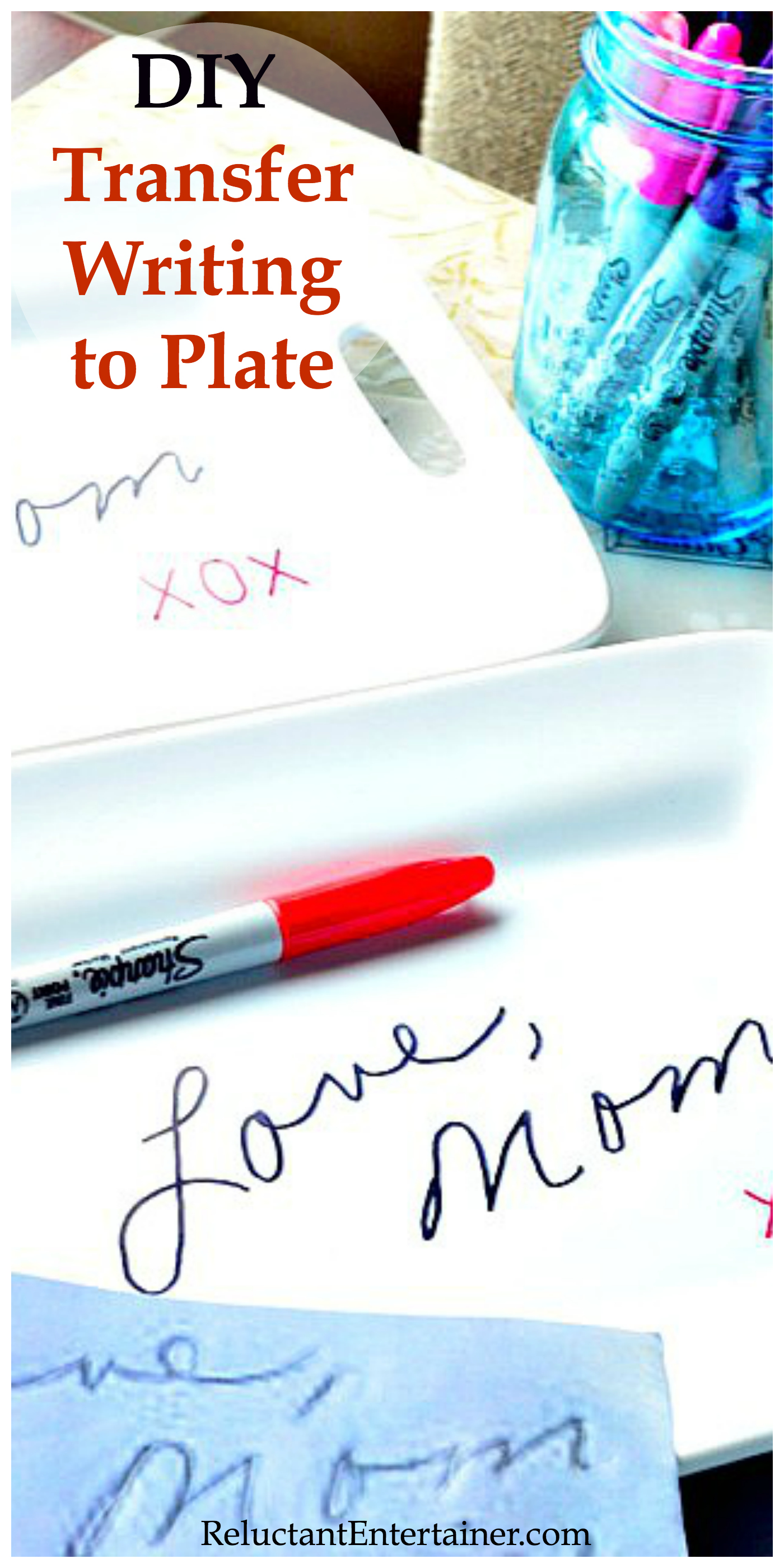 DIY Transfer Handwriting to Plate [Gift Idea] - Reluctant Entertainer