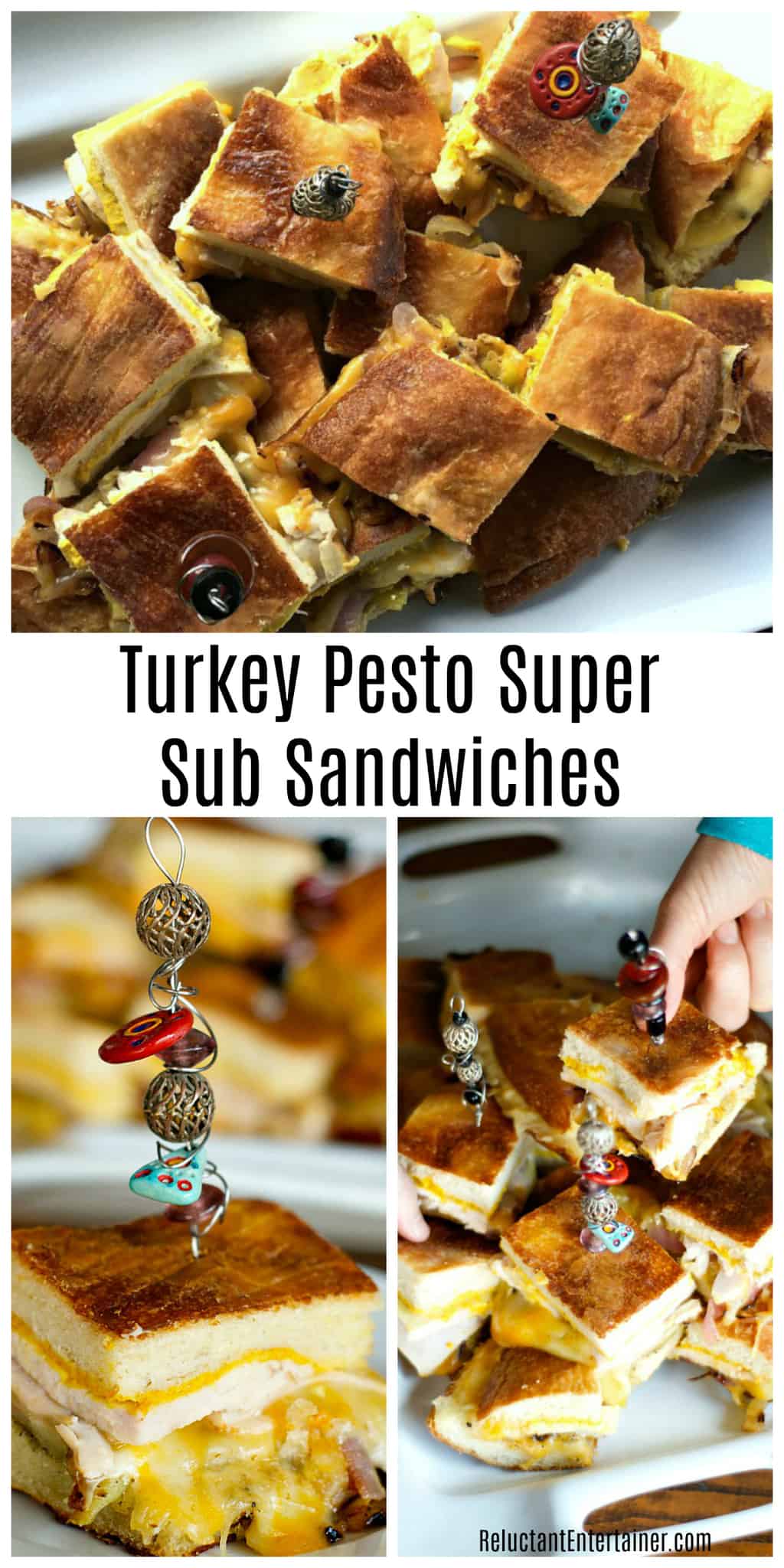Turkey Pesto Super Sub Sandwiches