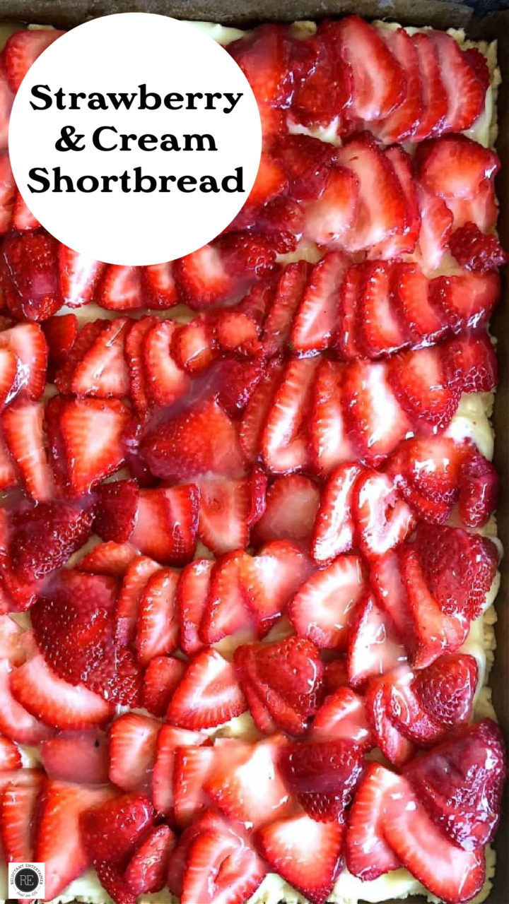 Strawberry and Cream Shortbread - Reluctant Entertainer