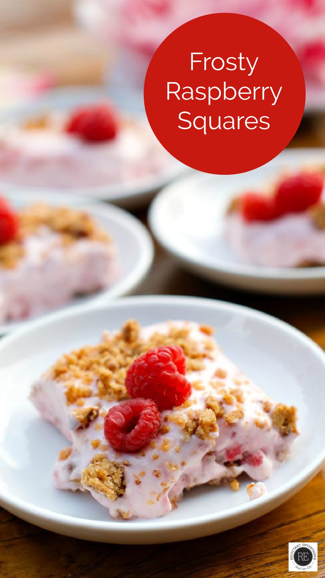Frosty Raspberry Squares - Reluctant Entertainer
