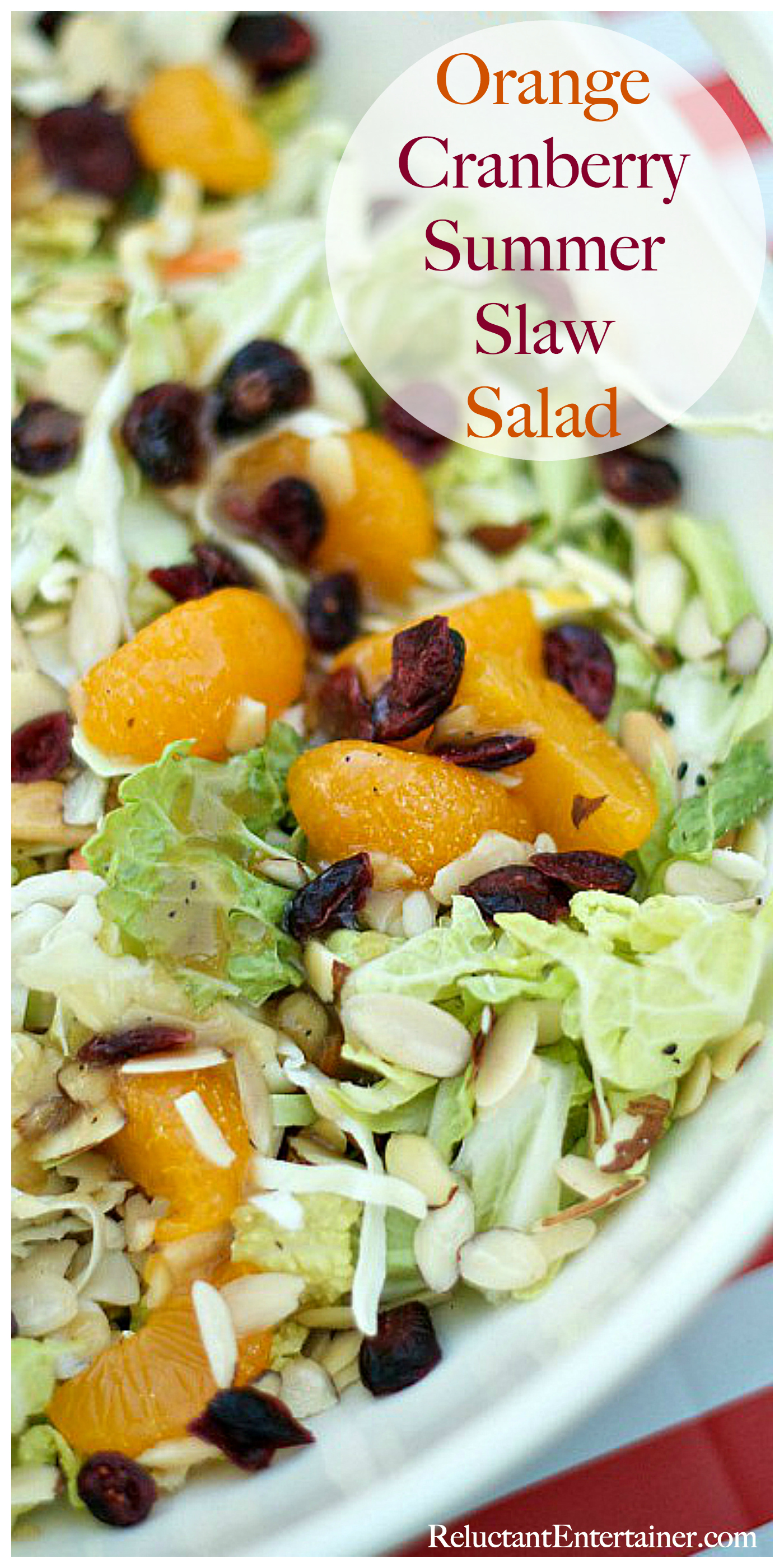 Orange Cranberry Summer Slaw Salad - Reluctant Entertainer