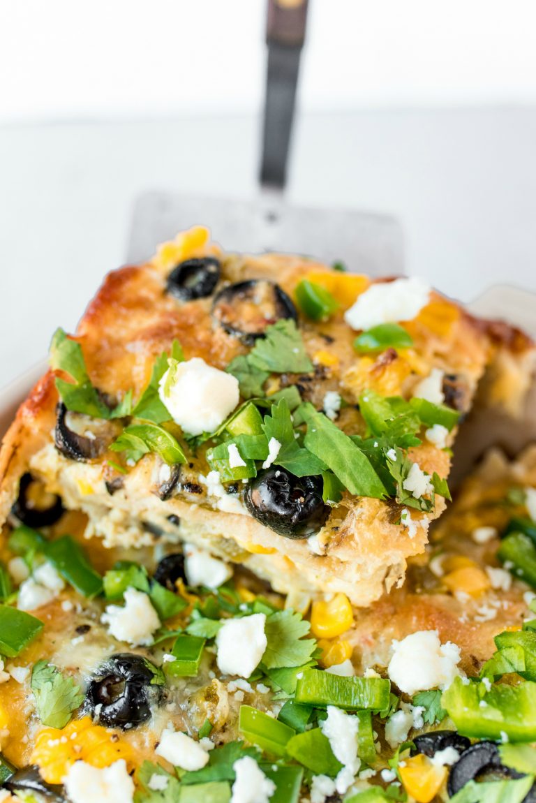 Green Chili Corn Tortilla Strata - Reluctant Entertainer