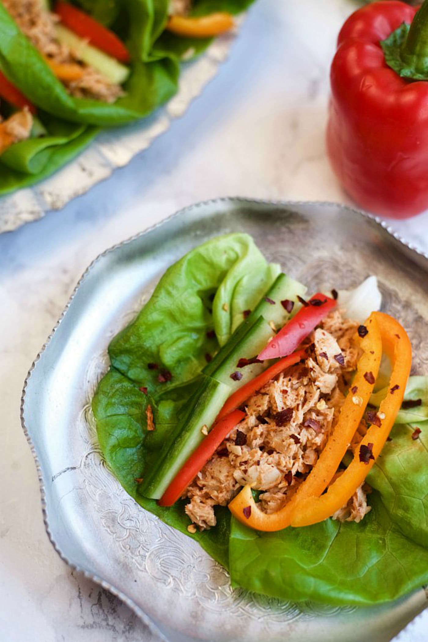 Butter Leaf Lettuce Spicy Tuna Recipe - Reluctant Entertainer