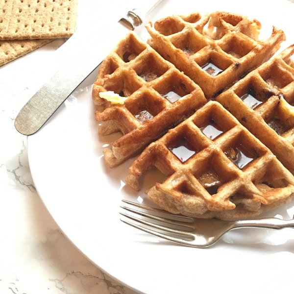 BEST Graham Cracker Whole Grain Waffles - Reluctant Entertainer