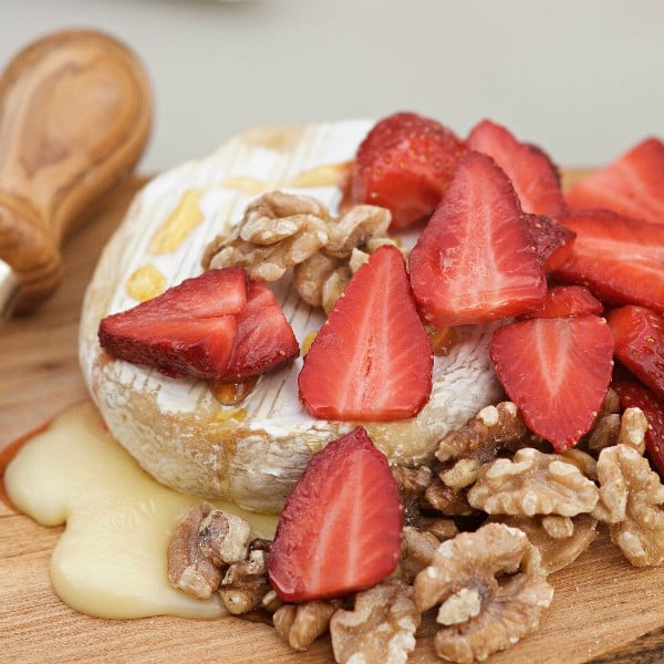 Strawberry Honey Brie with Toasted Walnuts - Reluctant Entertainer