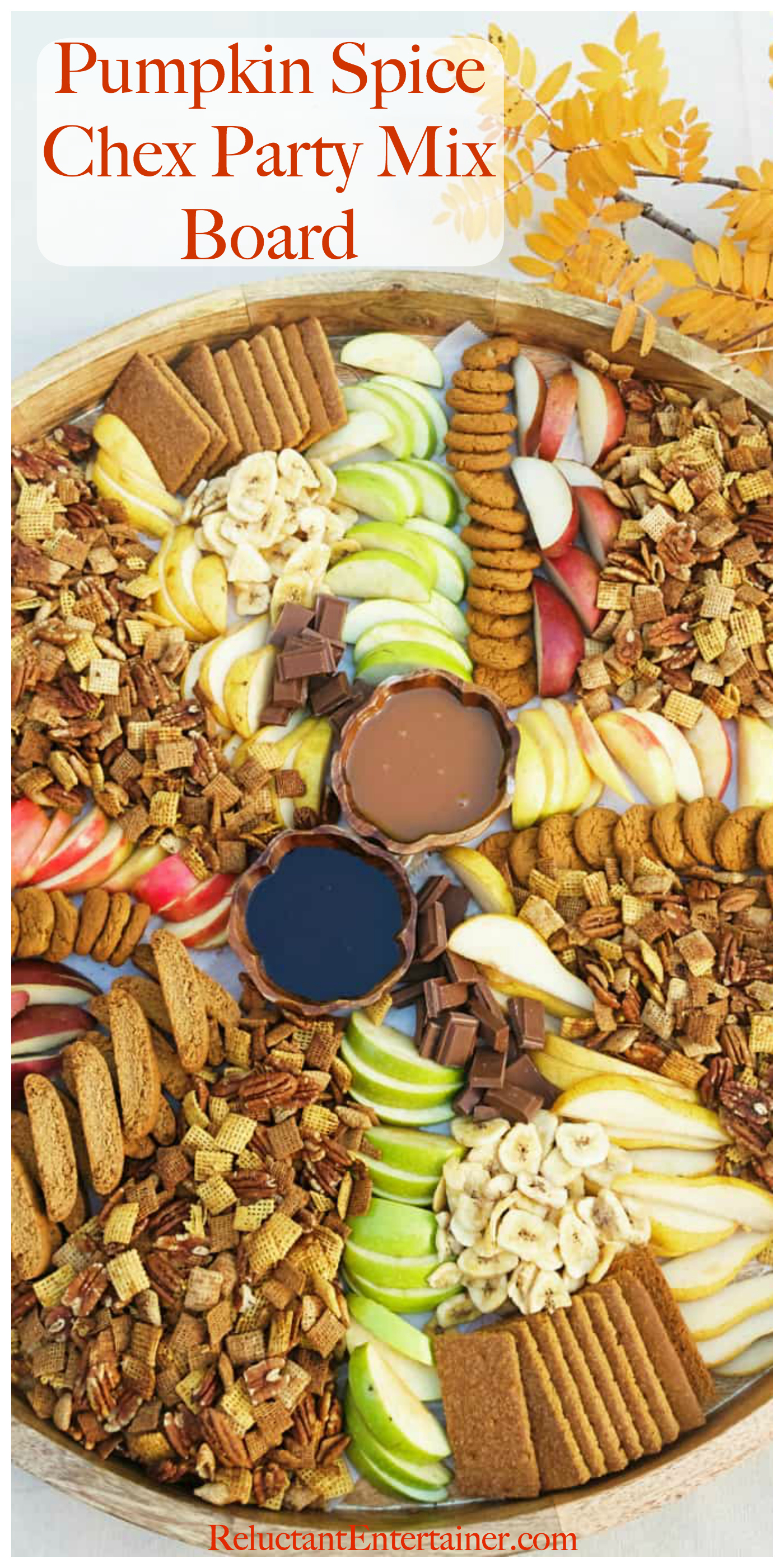 Pumpkin Spice Chex Party Mix Board - Reluctant Entertainer