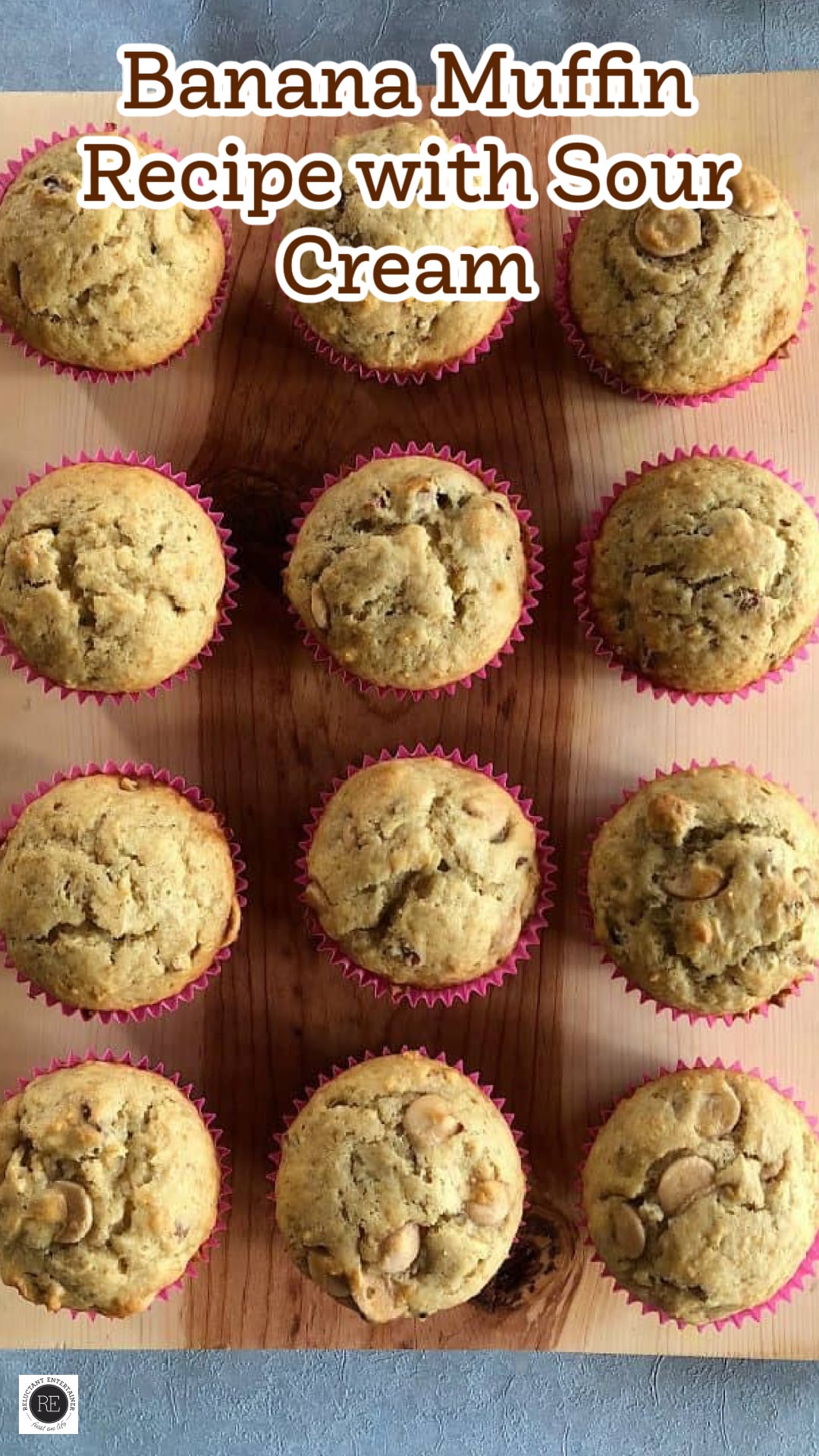 Banana Muffin Recipe with Sour Cream - Reluctant Entertainer