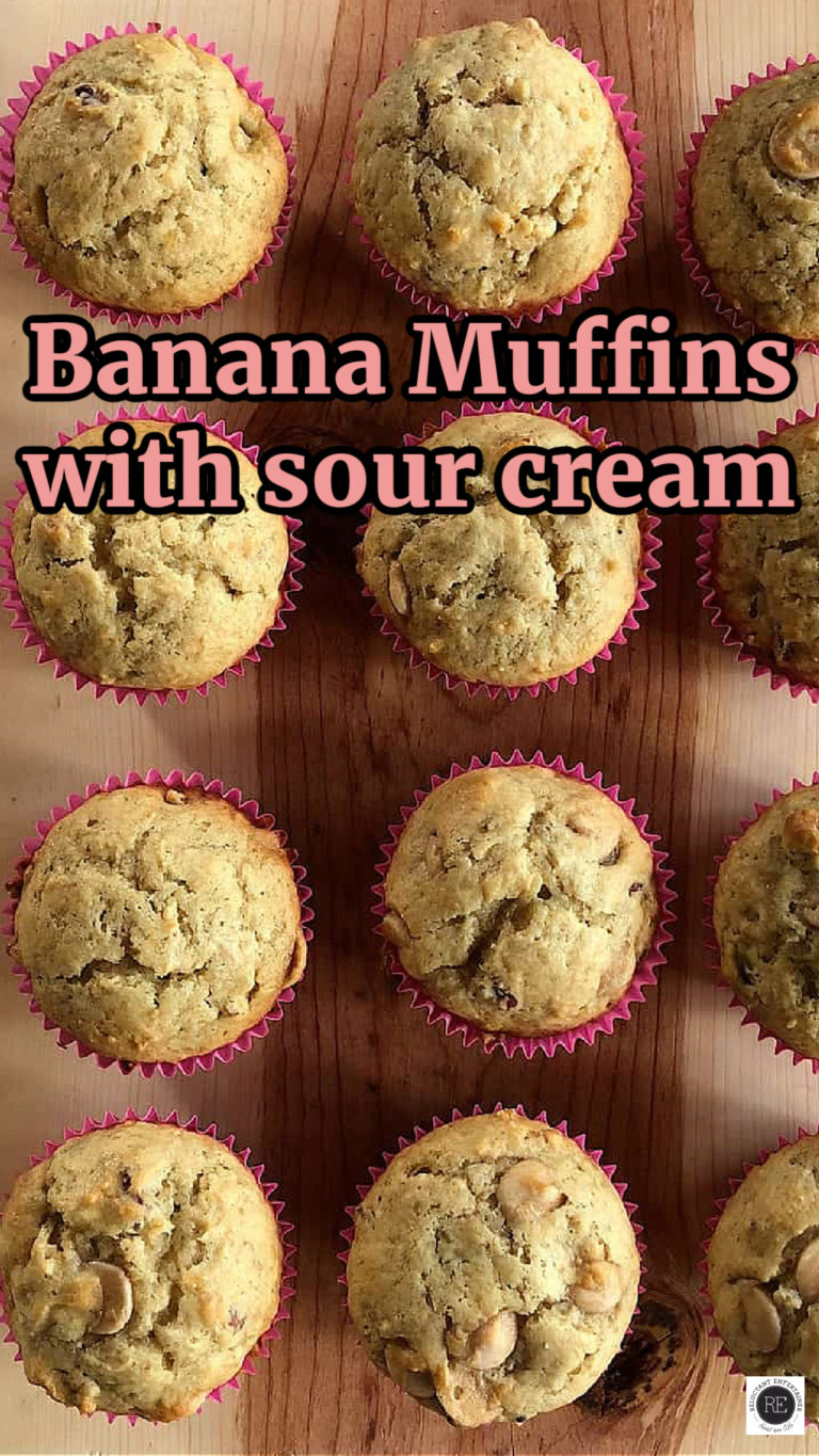 Banana Muffins with Sour Cream - Reluctant Entertainer