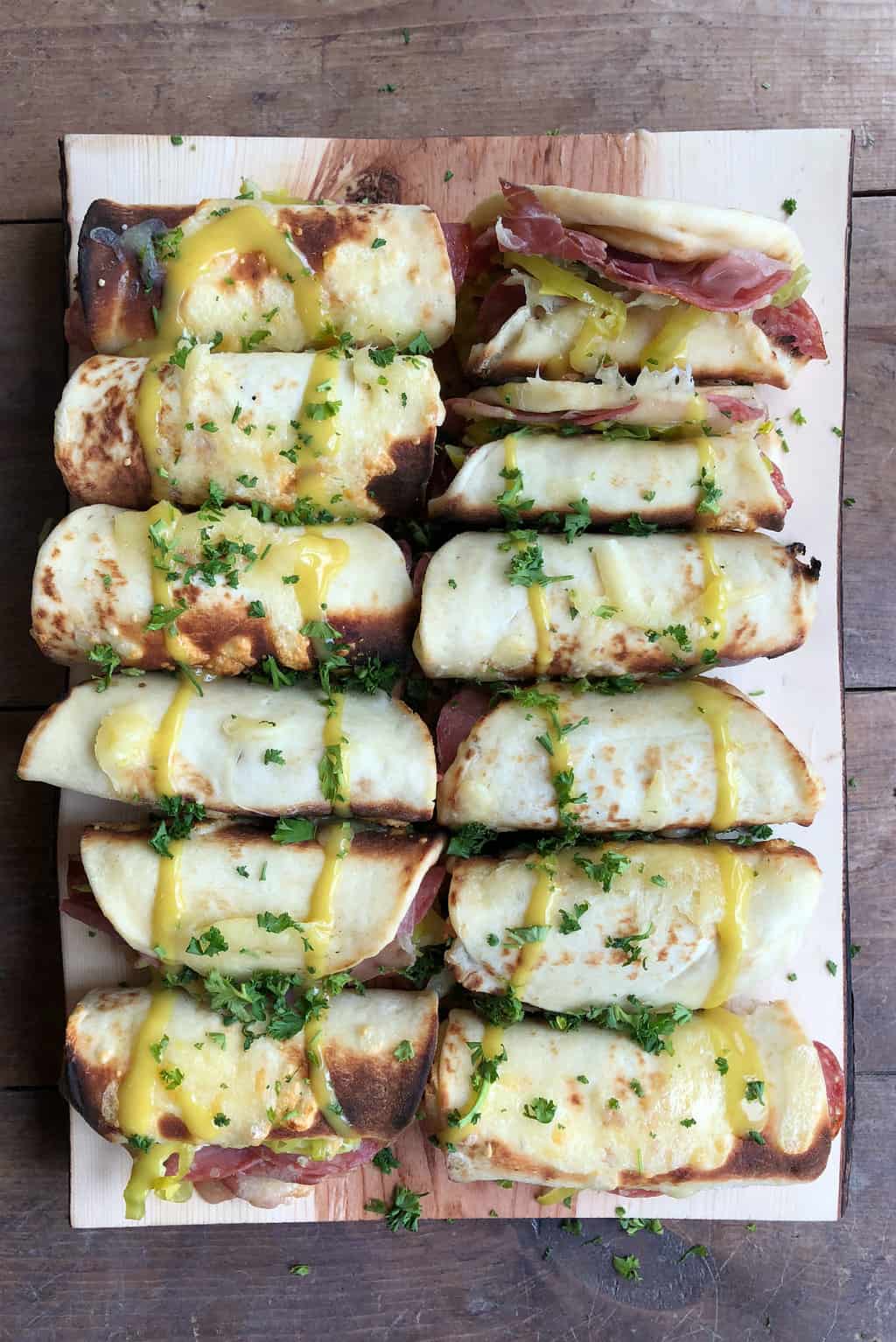 Rolled Flatbread Cubano Sandwich Recipe - Reluctant Entertainer