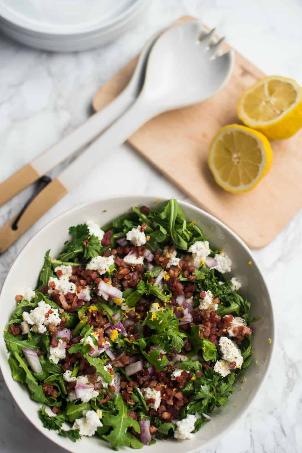 Pancetta Arugula Salad Recipe - Reluctant Entertainer