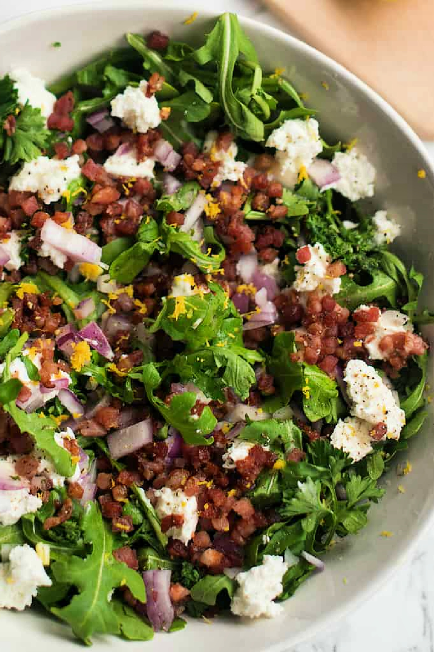 Pancetta Arugula Salad - Reluctant Entertainer