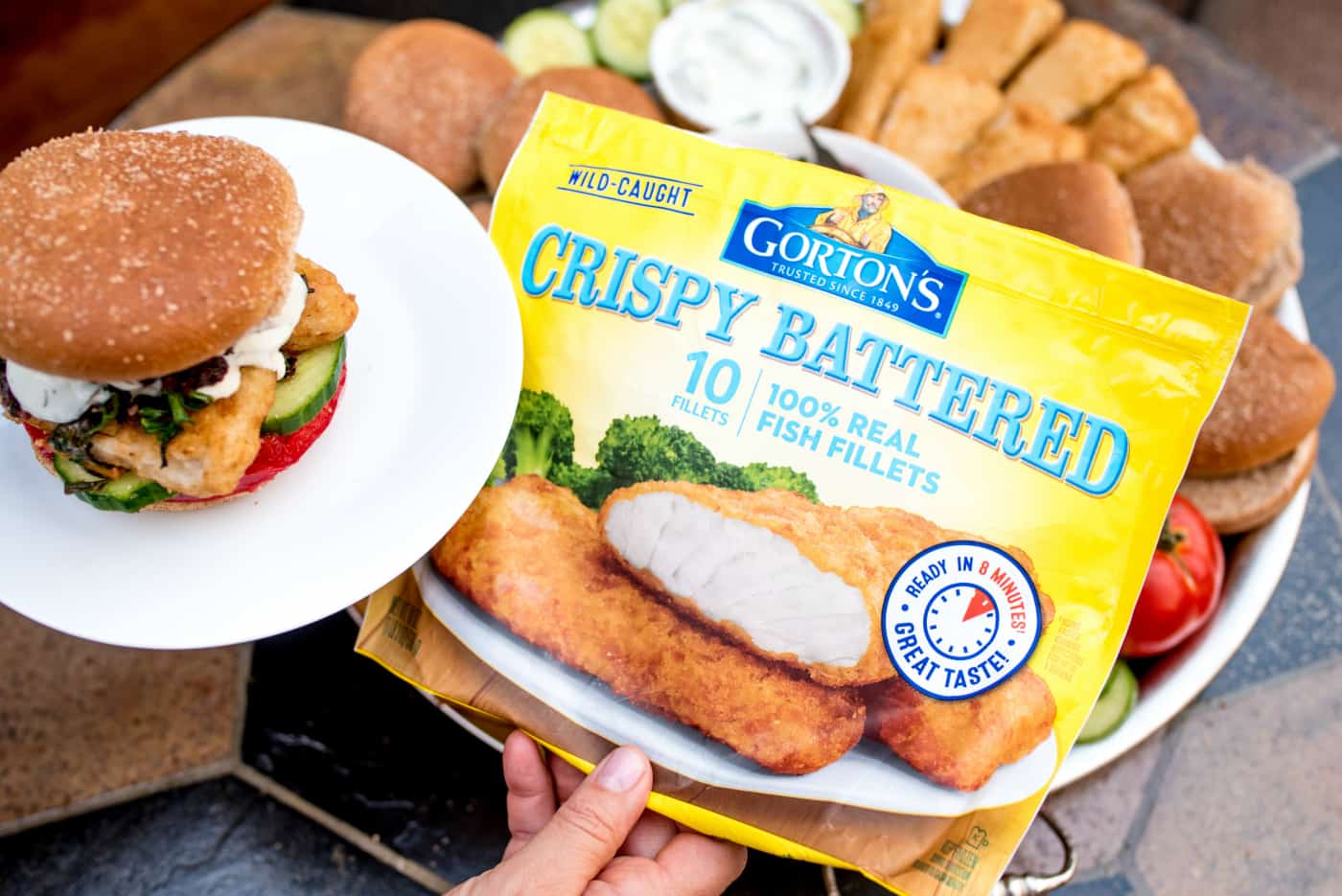 Fish Burger Dinner Board - Reluctant Entertainer