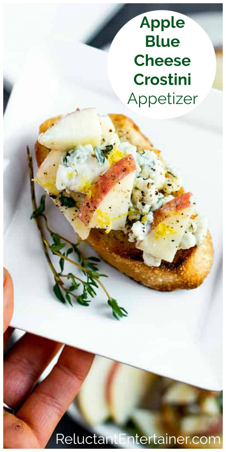 Apple Blue Cheese Crostini Appetizer - Reluctant Entertainer