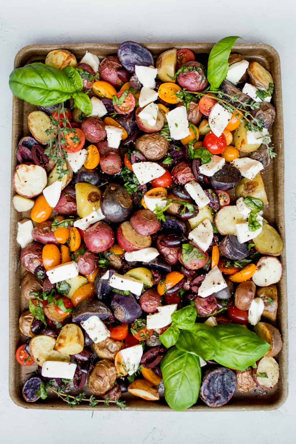 Roasted Lemon Thyme Balsamic Marble Potatoes - Reluctant Entertainer