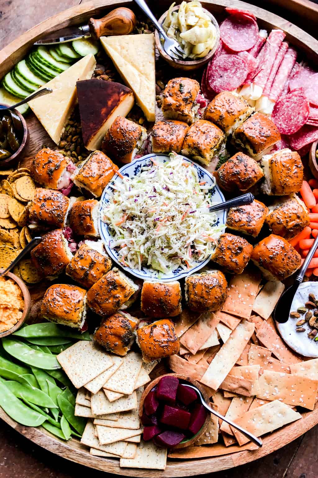 Cheesy Irish Sliders Charcuterie Board - Reluctant Entertainer