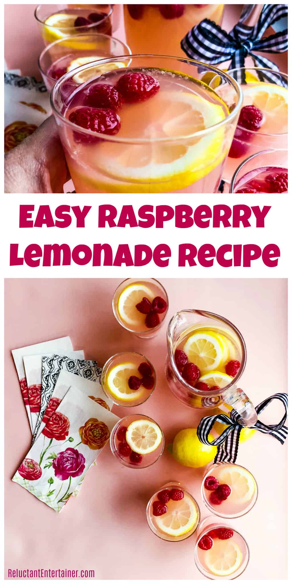 Easy Raspberry Lemonade Recipe - Reluctant Entertainer