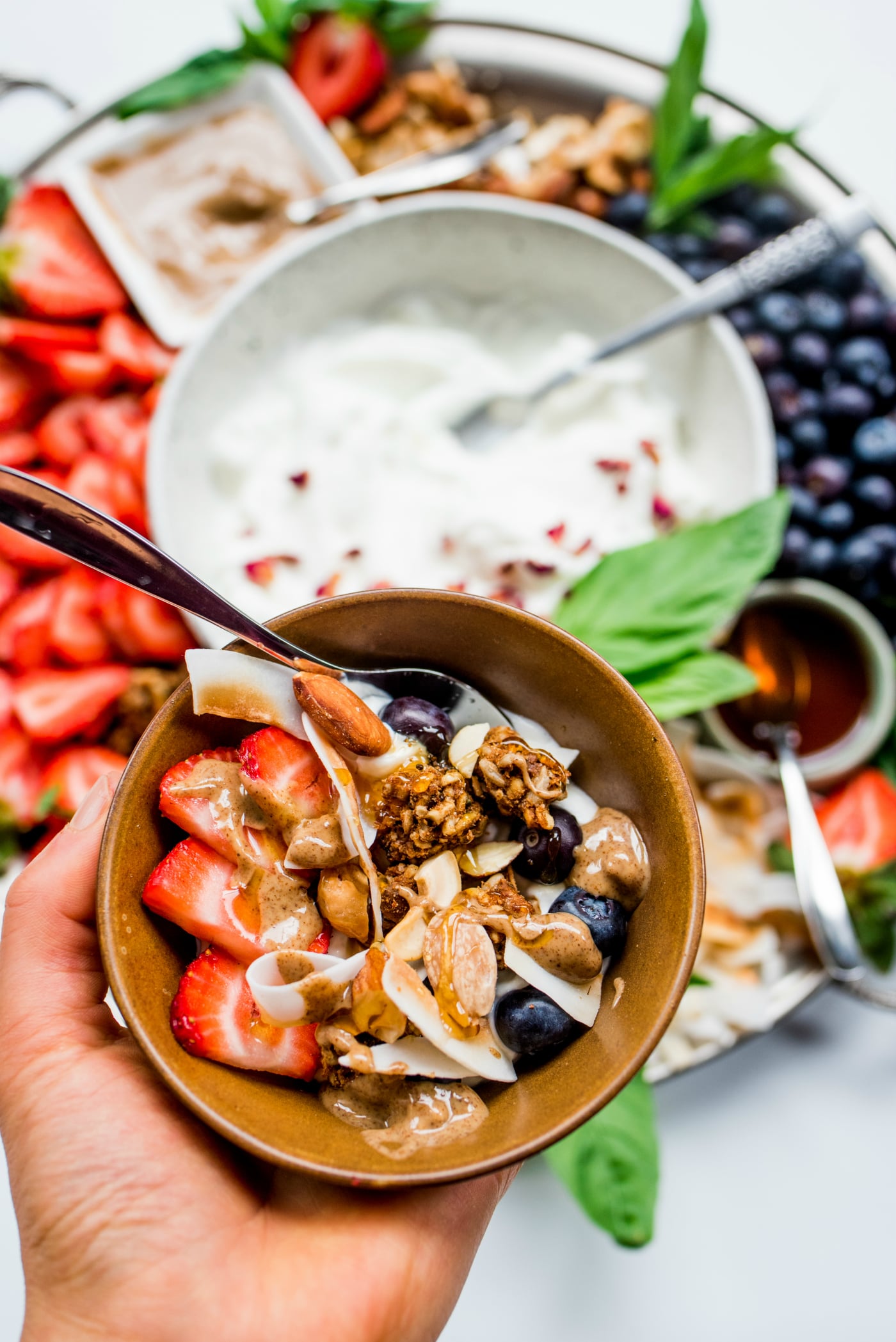 Breakfast Fresh Fruit Yogurt Platter - Reluctant Entertainer