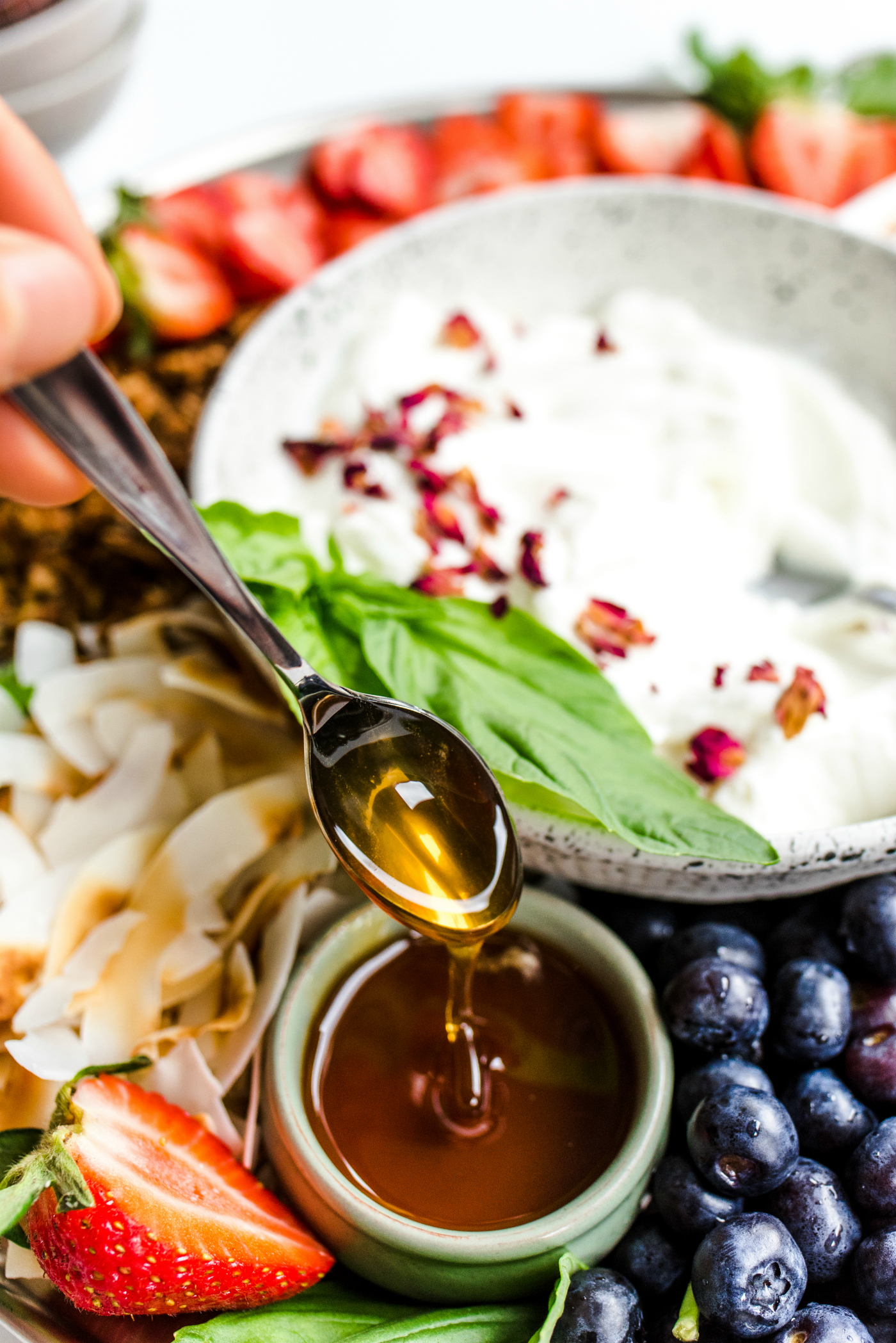 Breakfast Fresh Fruit Yogurt Platter - Reluctant Entertainer