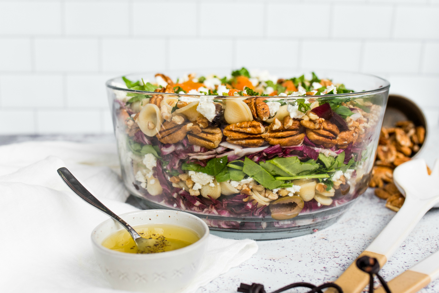 Mediterranean Pecan Pasta Salad - Reluctant Entertainer