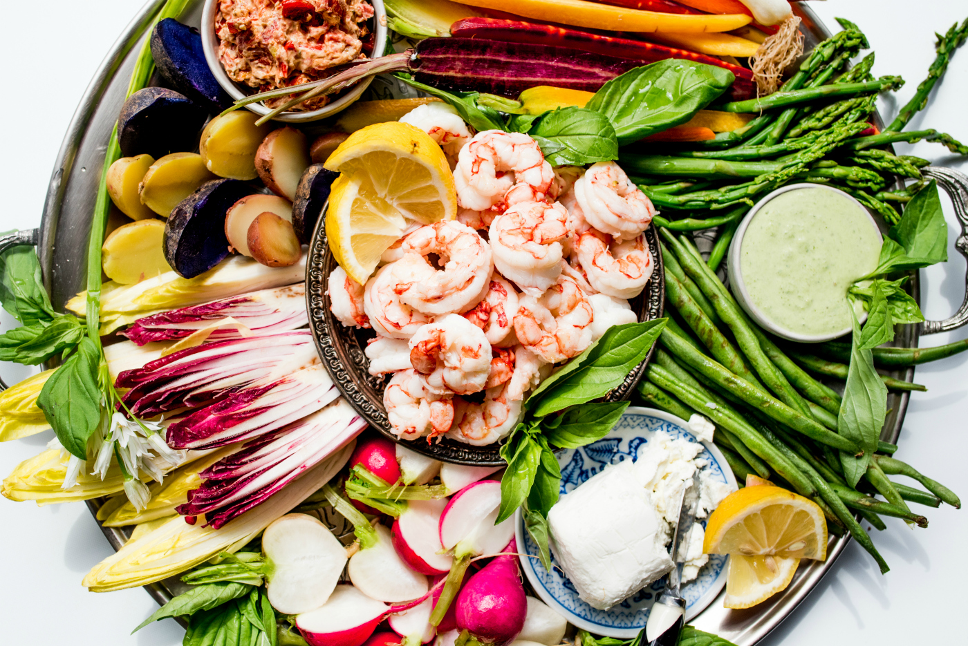 Poached Prawn Crudite Platter - Reluctant Entertainer