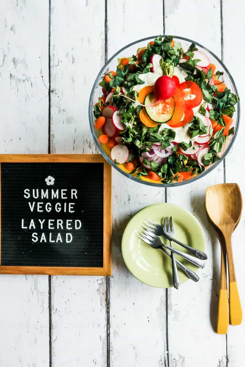 Summer Layered Vegetable Salad - Reluctant Entertainer