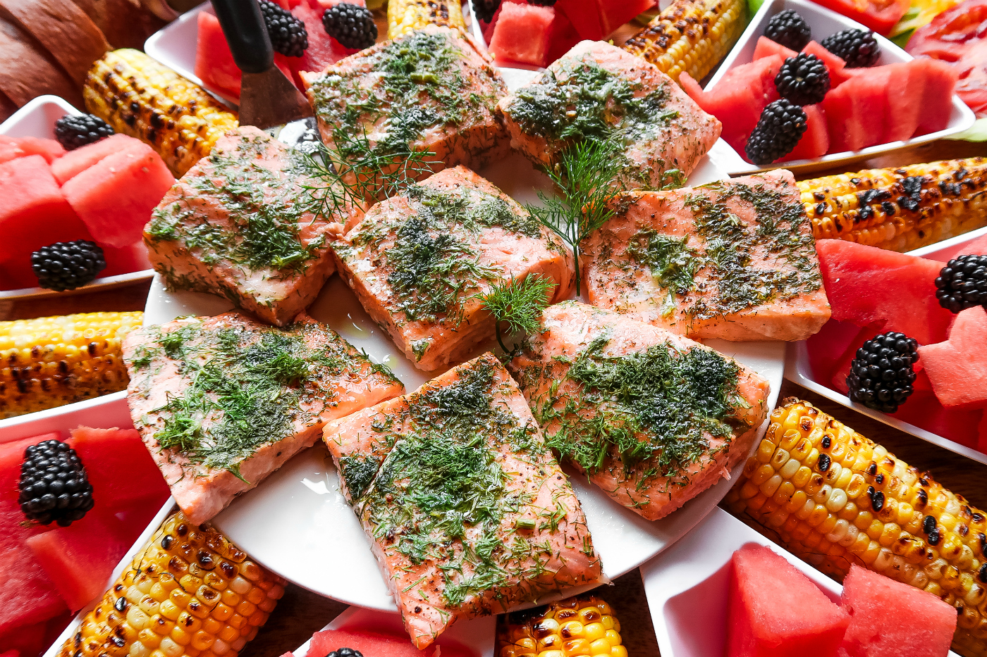 Epic Grilled Salmon Dinner Board - Reluctant Entertainer