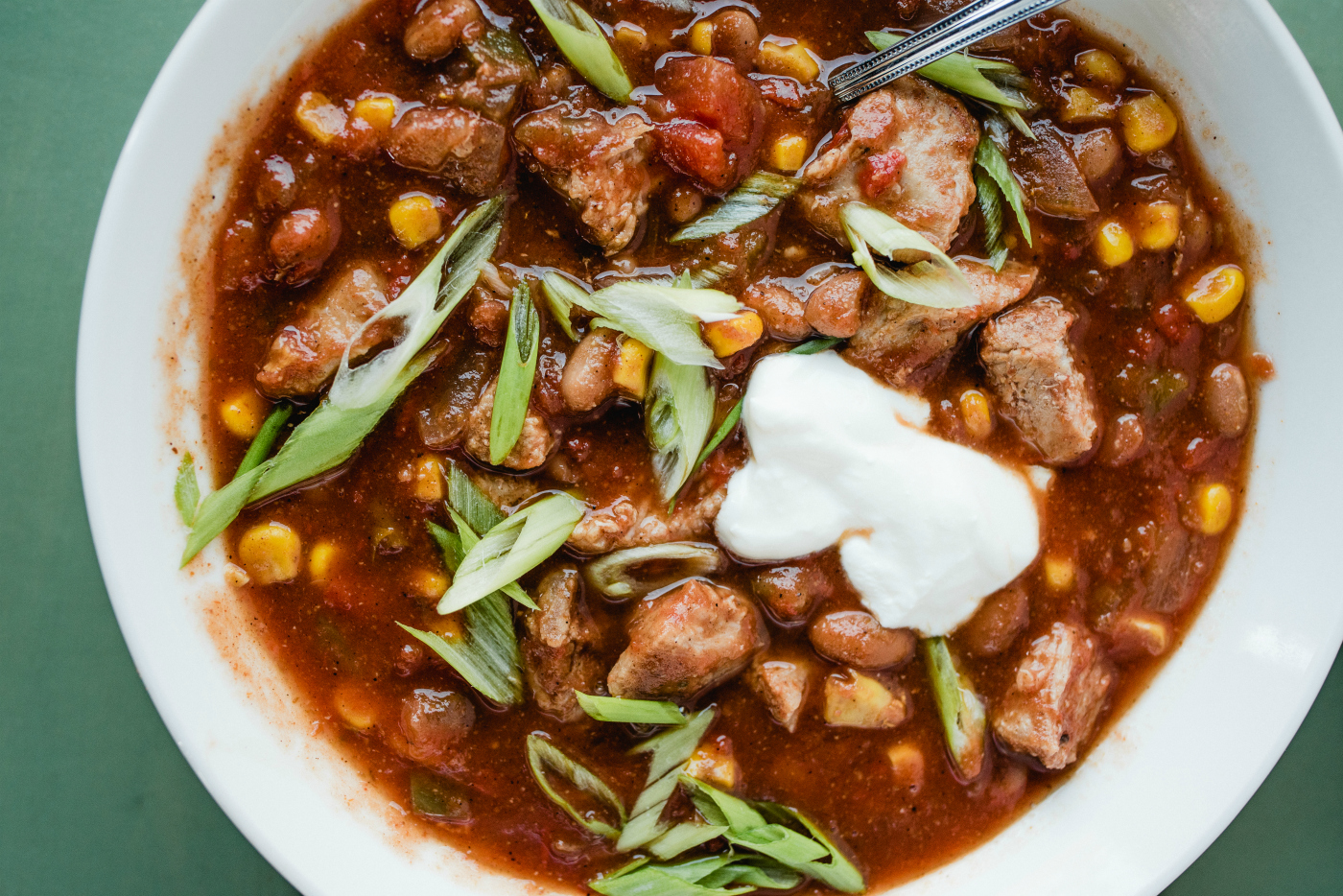 Slow Cooker Pulled Pork Chili - Reluctant Entertainer