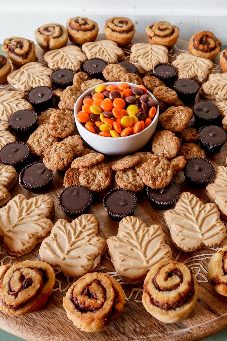 Lazy Susan Fall Dessert Board - Reluctant Entertainer