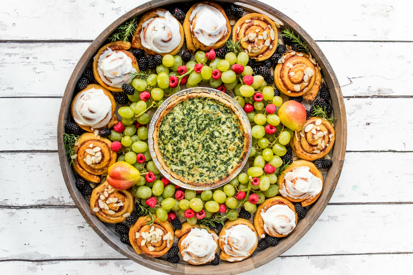 Holiday Quiche Wreath Breakfast Board - Reluctant Entertainer