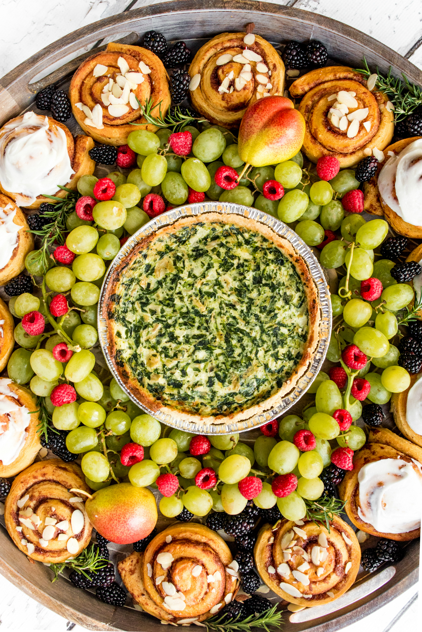 Holiday Quiche Wreath Breakfast Board - Reluctant Entertainer
