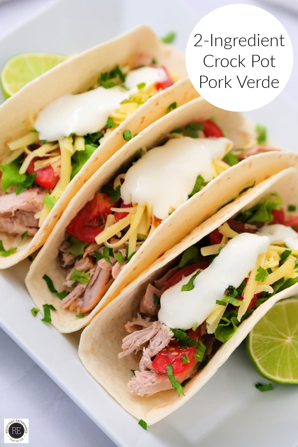 2-Ingredient Crock Pot Pork Verde - Reluctant Entertainer