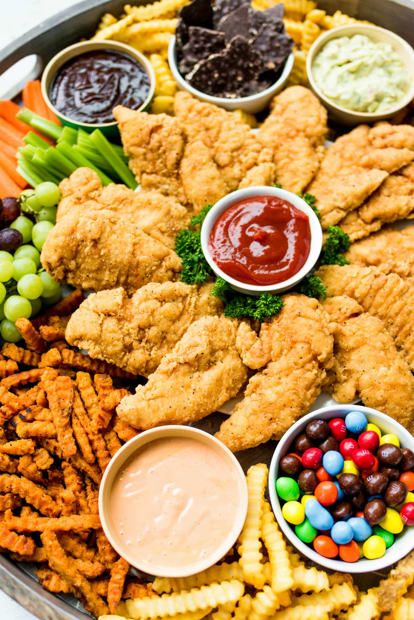Epic Chicken Strips Dinner Board - Reluctant Entertainer