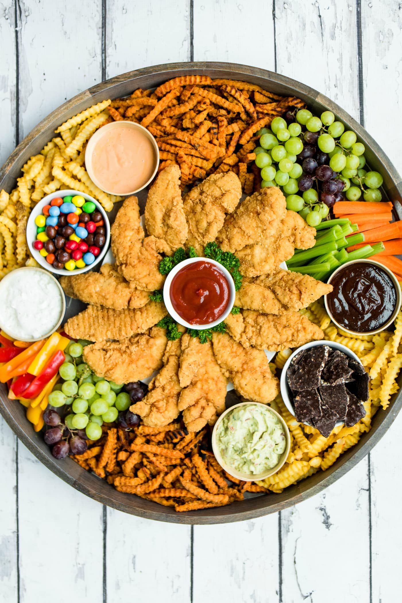 Epic Chicken Strips Dinner Board - Reluctant Entertainer