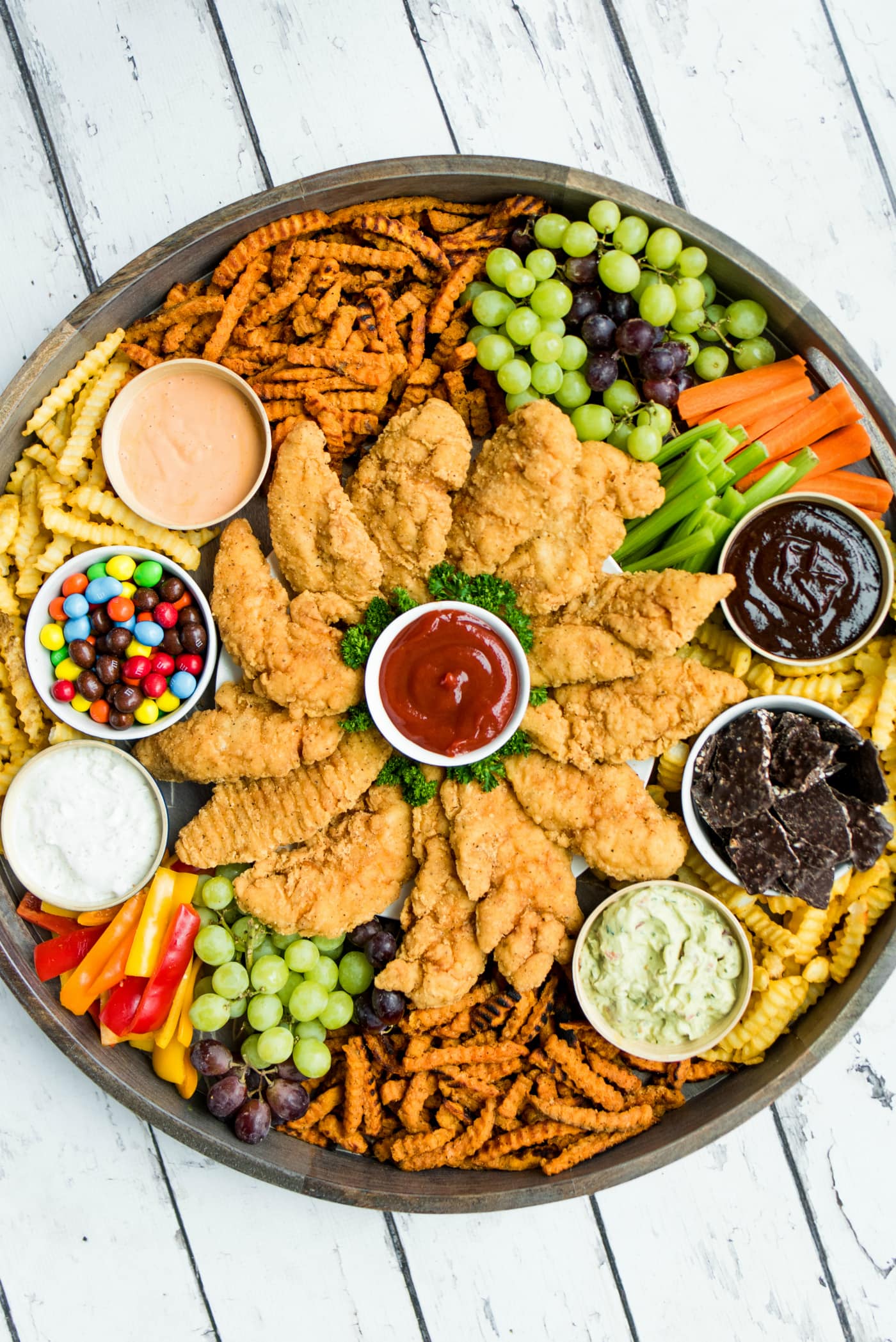 Epic Chicken Strips Dinner Board - Reluctant Entertainer