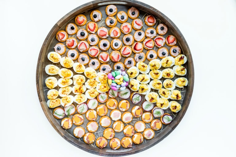Deviled Egg Snack Board (Easter Charcuterie Board) - Reluctant Entertainer