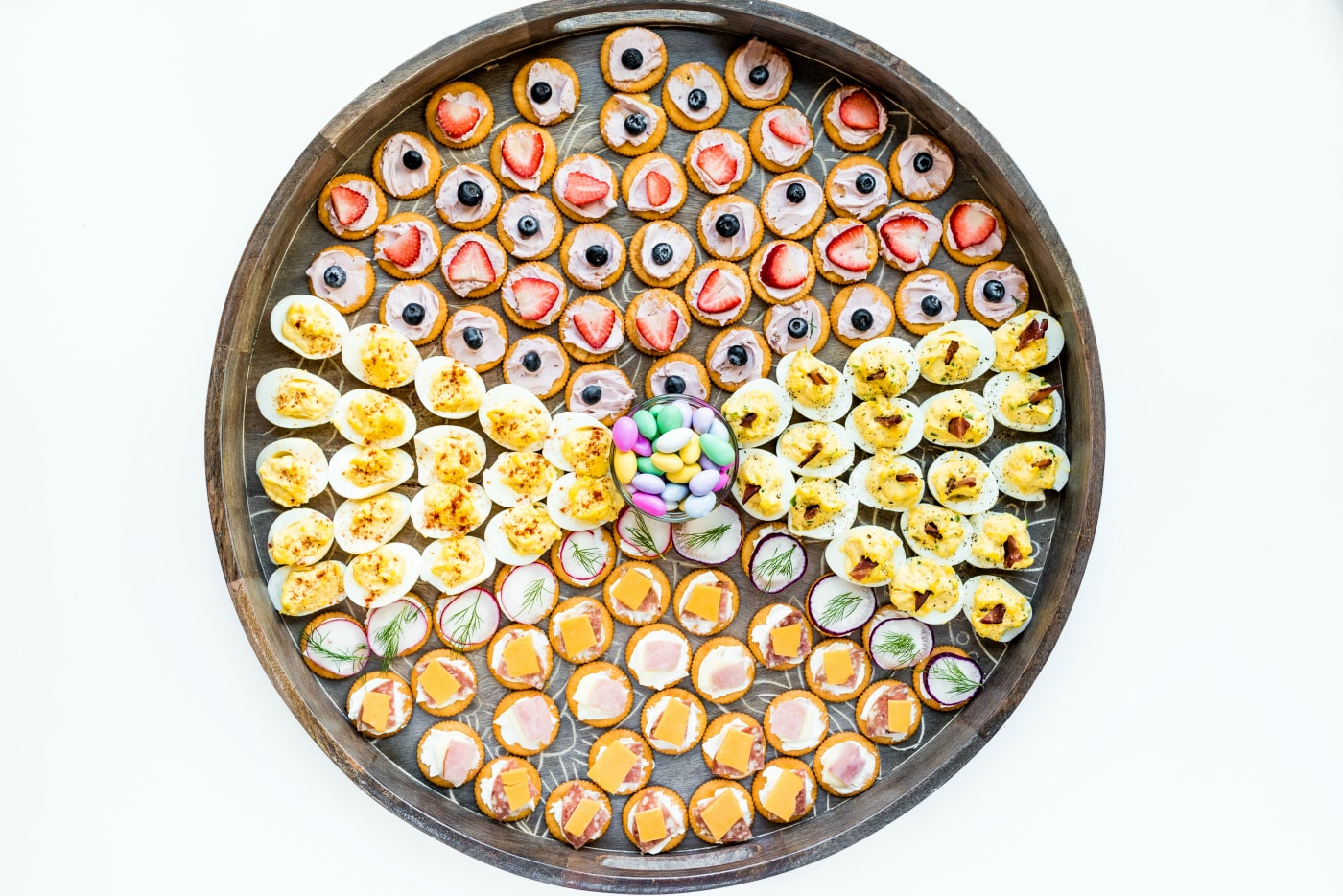 Deviled Egg Snack Board (Easter Charcuterie Board) - Reluctant Entertainer