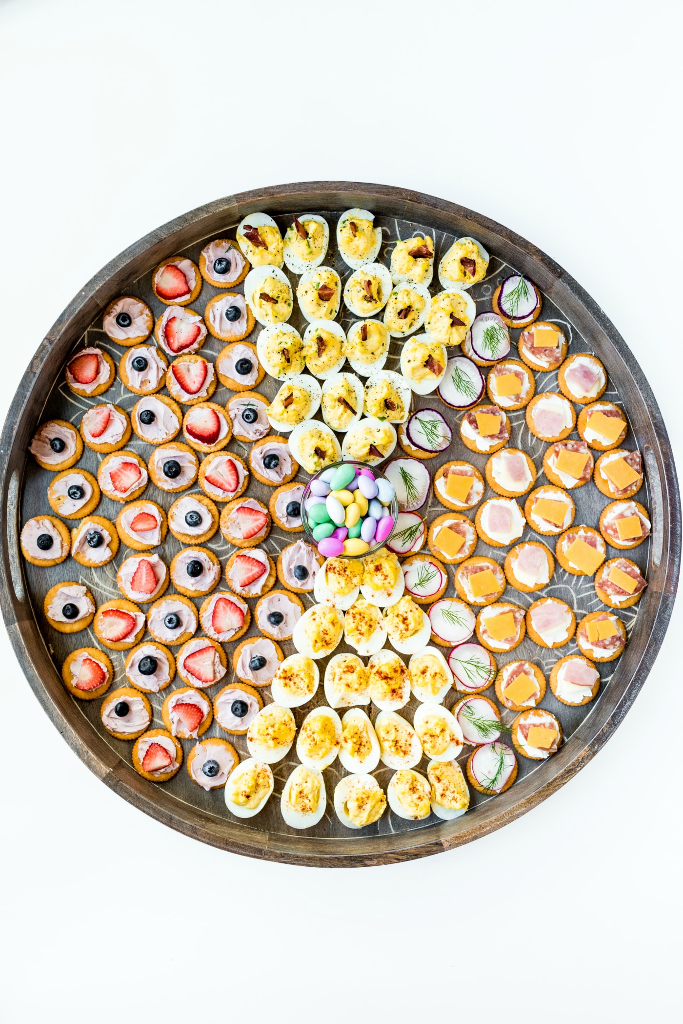 Deviled Egg Snack Board (Easter Charcuterie Board) - Reluctant Entertainer