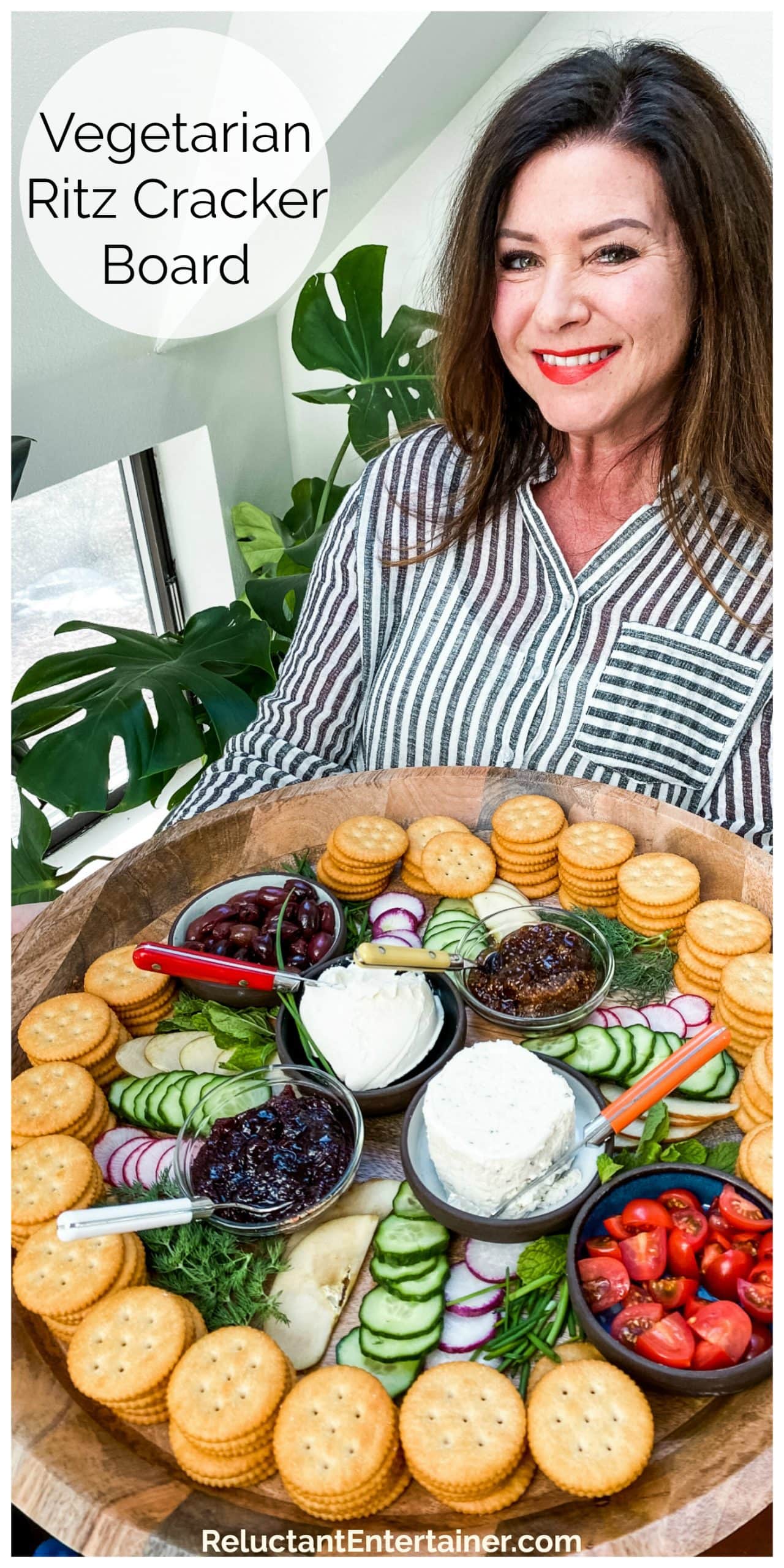 Vegetarian Ritz Cracker Board - Reluctant Entertainer
