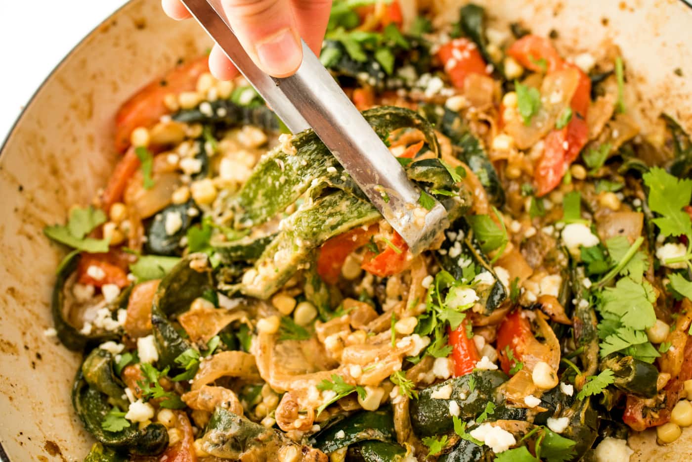 Rajas Creamy Grilled Peppers - Reluctant Entertainer