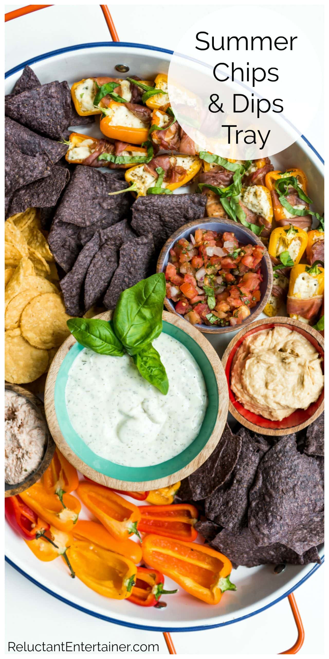 Summer Chips and Dips Tray - Reluctant Entertainer