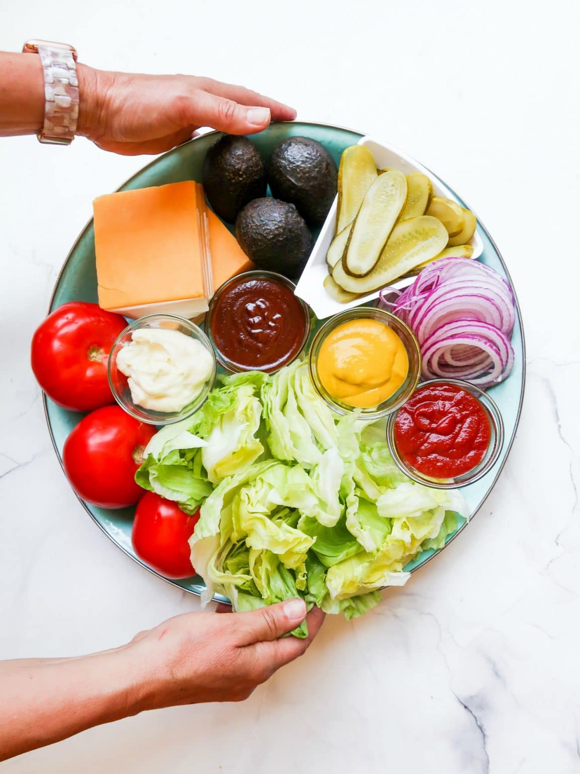 Basic Burger Condiment Platter - Reluctant Entertainer