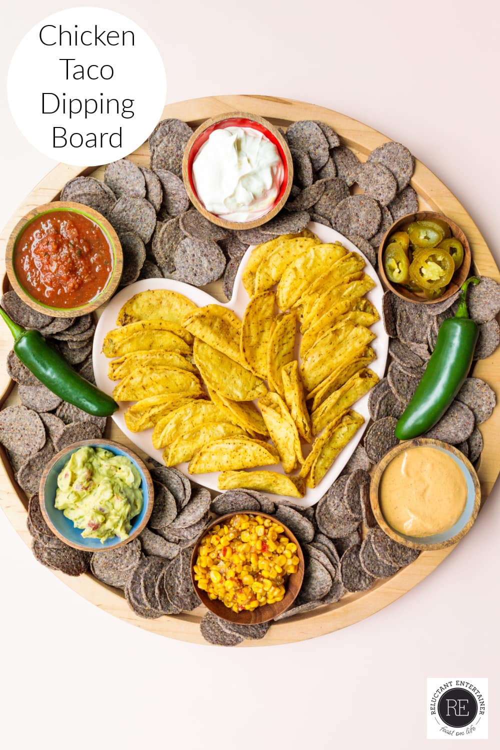 Chicken Taco Dipping Board - Reluctant Entertainer