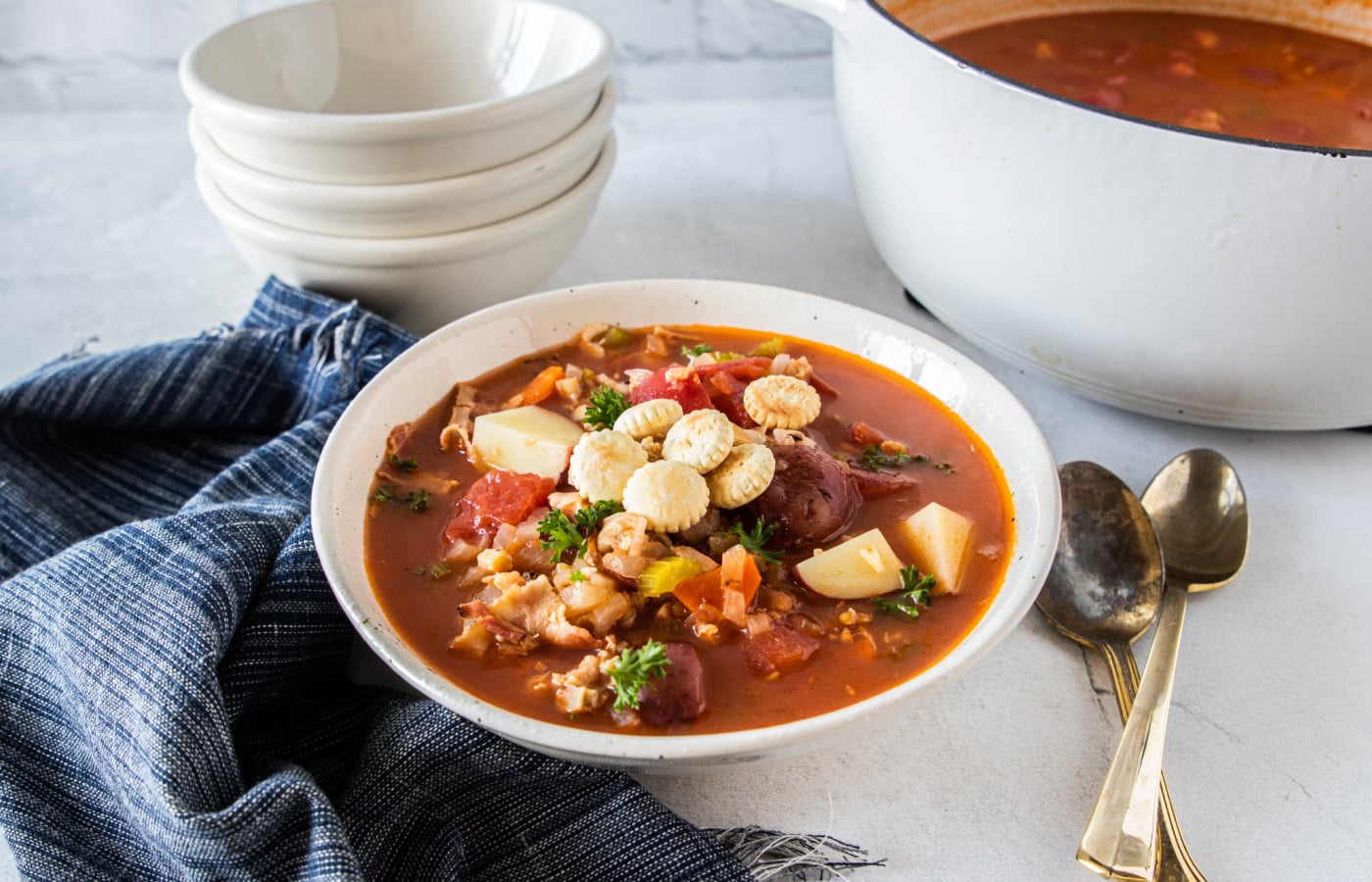 Manhattan Style Clam Chowder - Reluctant Entertainer
