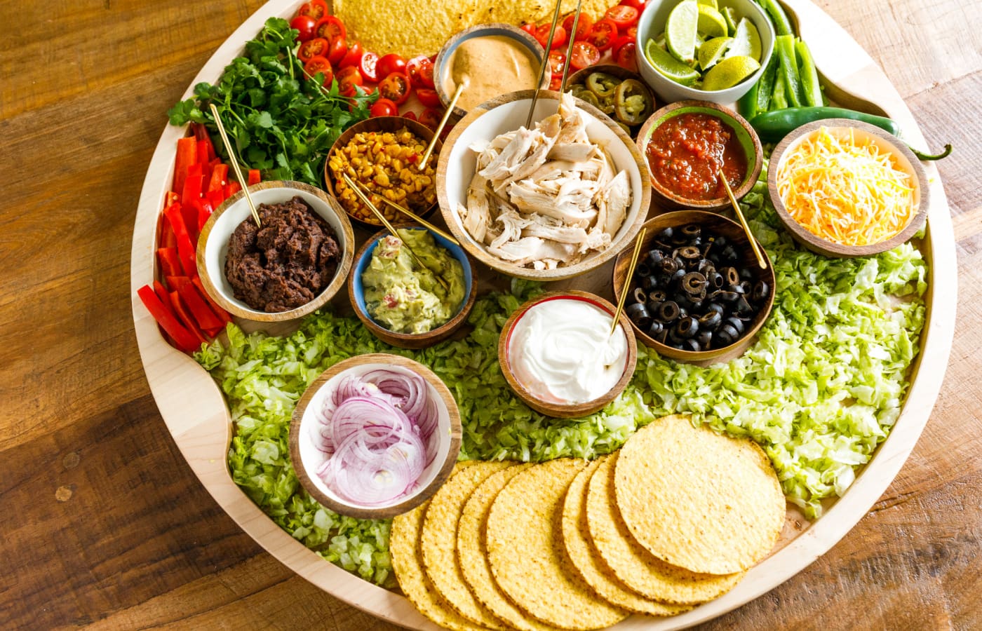 Chicken Tostada Dinner Board - Reluctant Entertainer