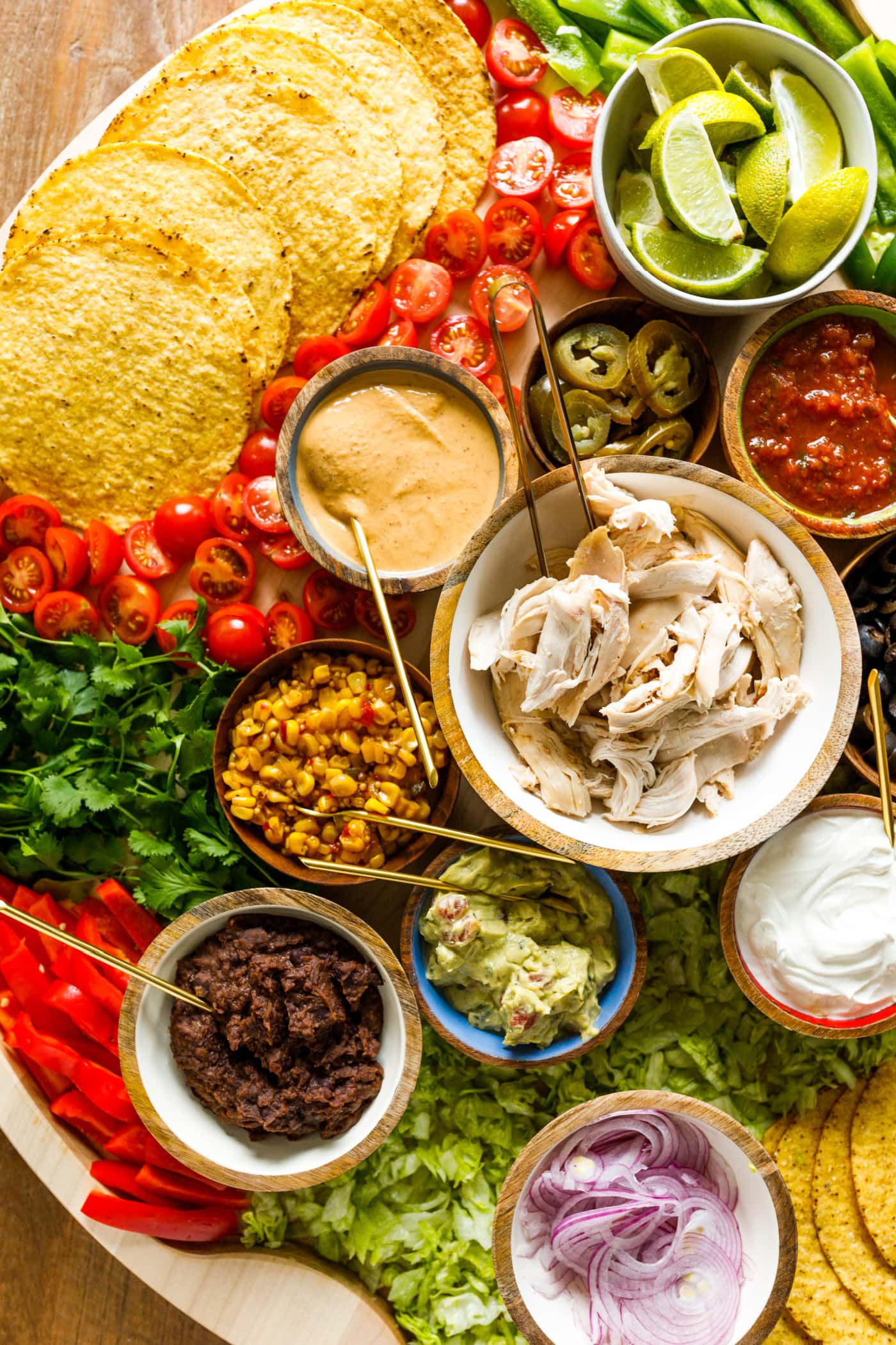 Chicken Tostada Dinner Board - Reluctant Entertainer