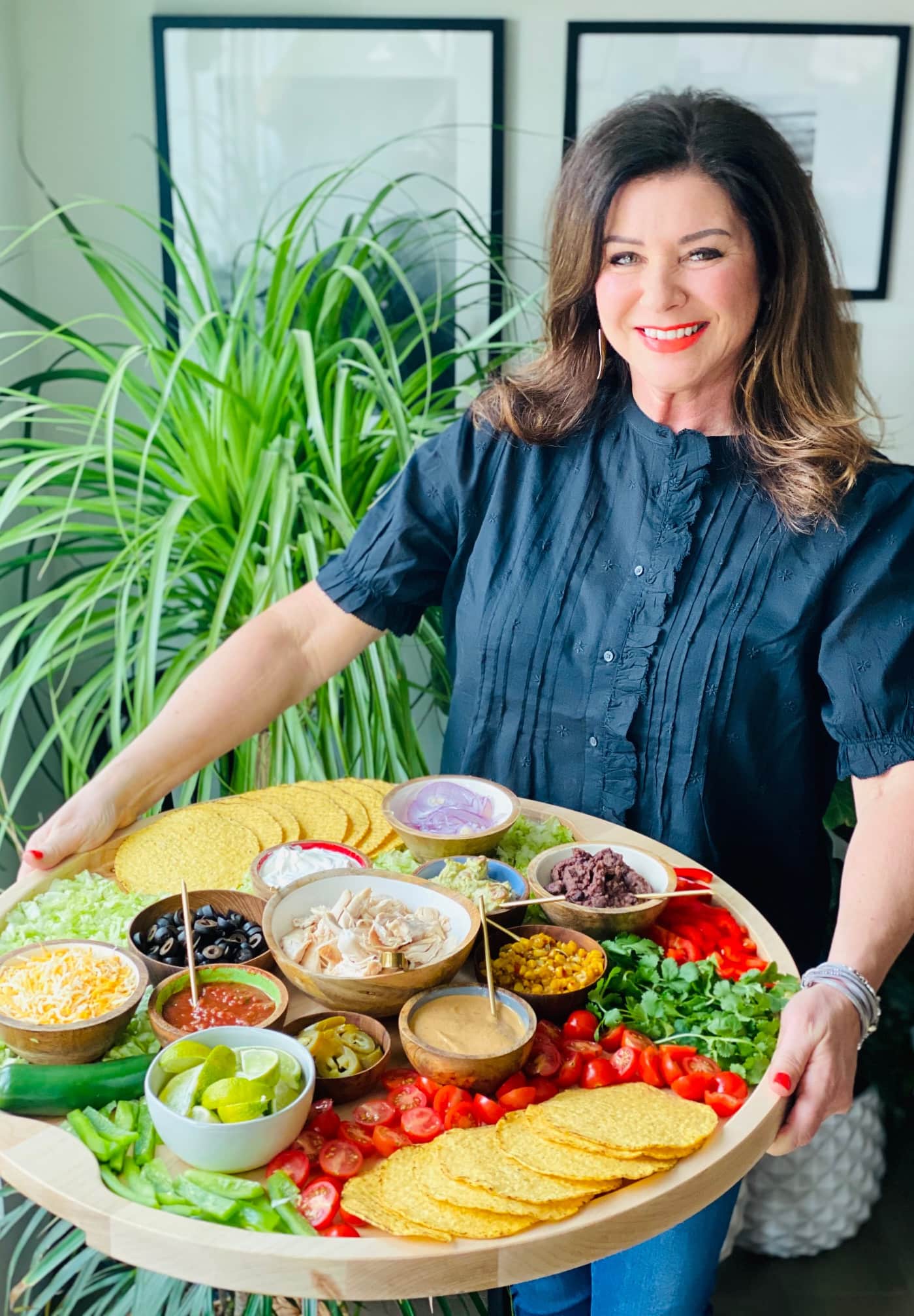 Chicken Tostada Dinner Board - Reluctant Entertainer