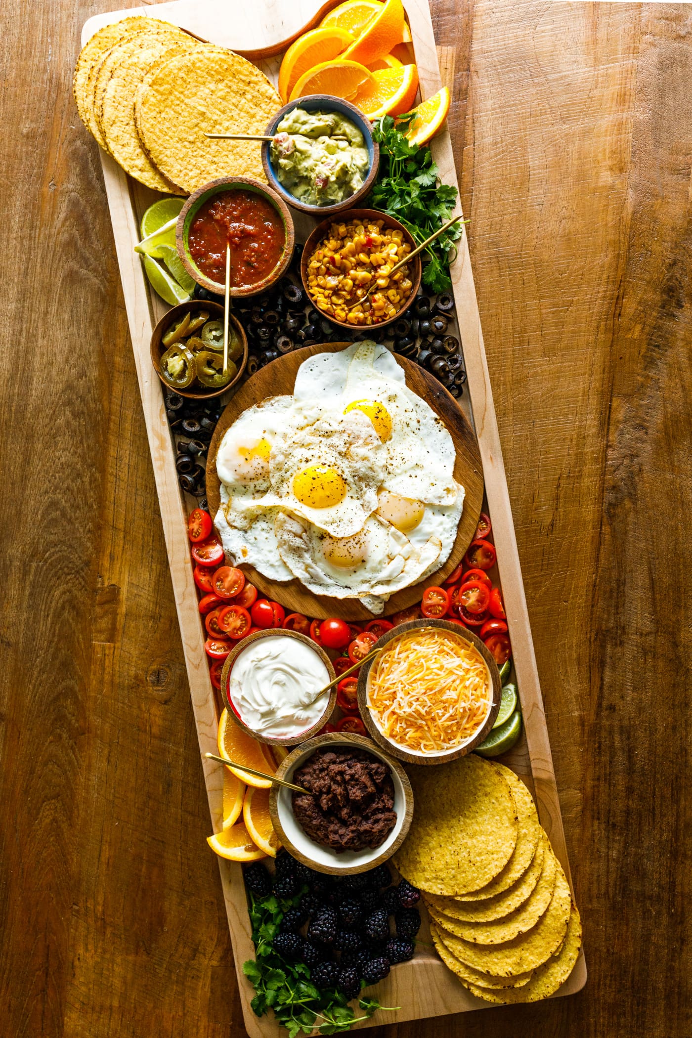Mexican Tostada Breakfast Board - Reluctant Entertainer