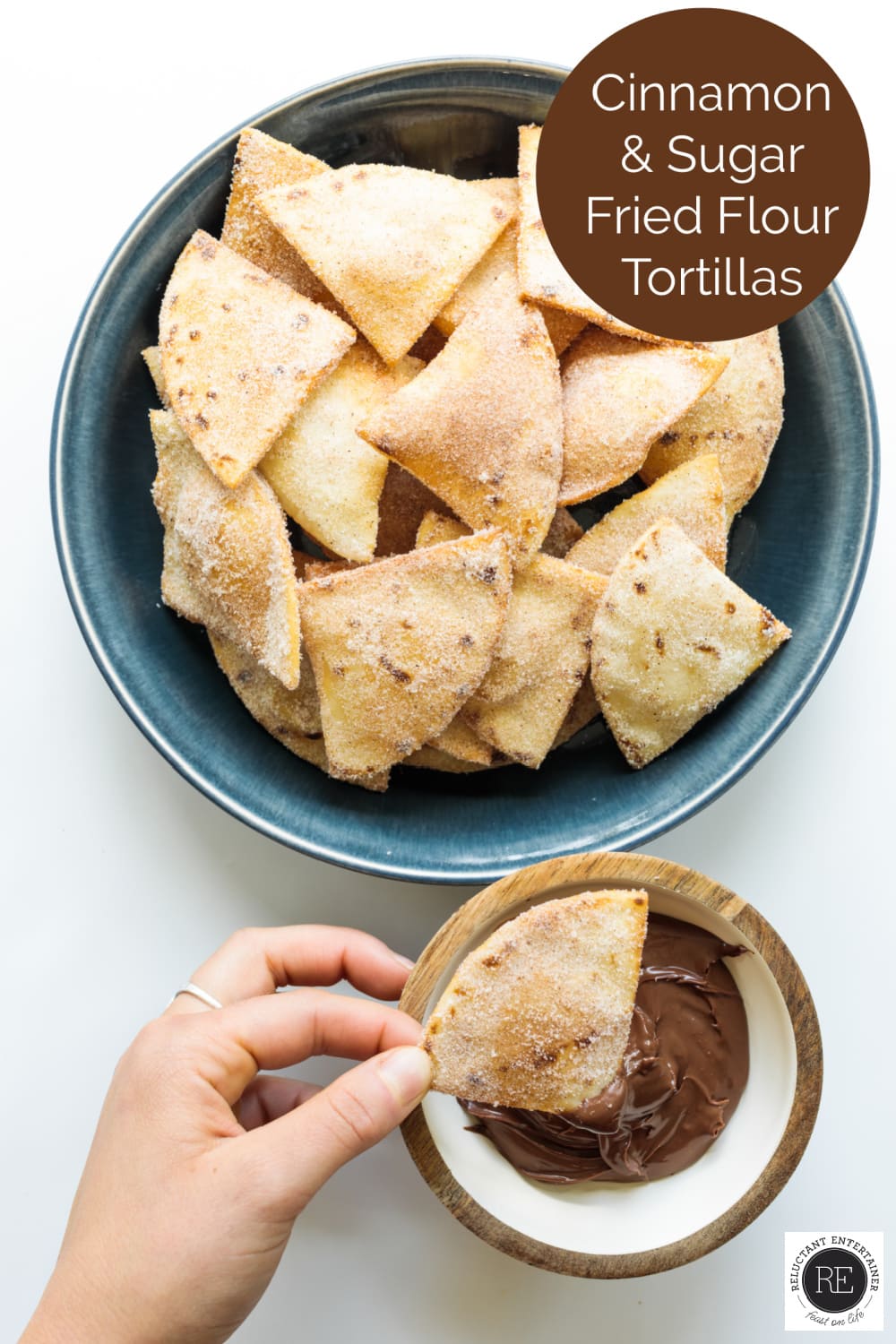 Cinnamon Sugar Fried Flour Tortillas - Reluctant Entertainer